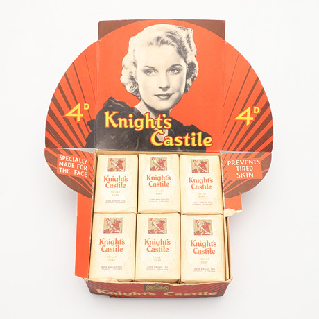 A DISPLAY SET OF 1930's KNIGHT'S CASTILE TOILET SOAP BY JOHN KNIGHT LTD ...