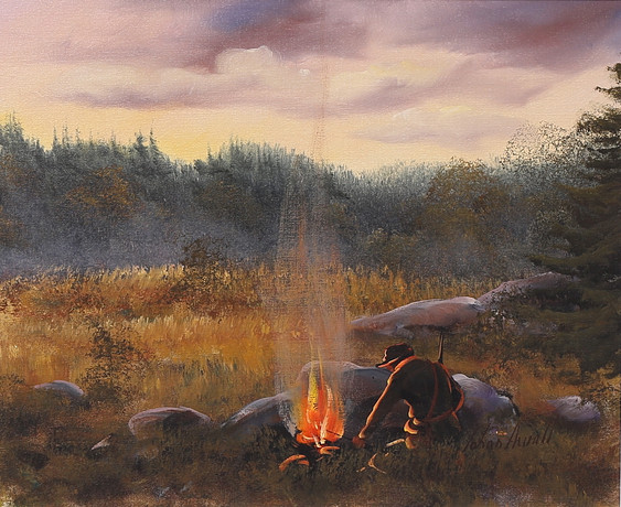 JOHAN ARVALL. Same vid eld, olja på duk, signerad. Konst - Måleri ...