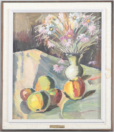 VILIS VALDMANIS. Attributed to. oil on canvas, still life, unsigned ...