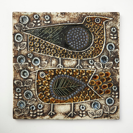 LISA LARSON. Relief, "Fågel" ur serien "Unik", i produktion 1967-1986, Gustavsberg. Keramik ...