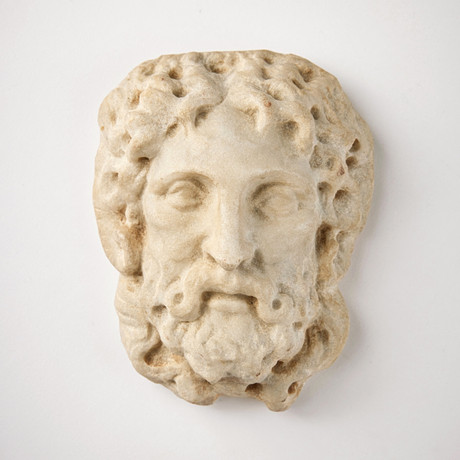 JUPITER AMMON, 18th century or earlier, sculpted marble, 12.5 x 10 cm ...