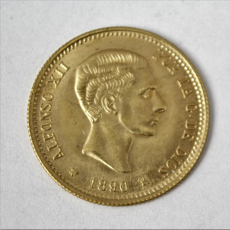 GOLD COIN 10 Pesetas in 1890. Coins, Medals & Stamps - Coins ...