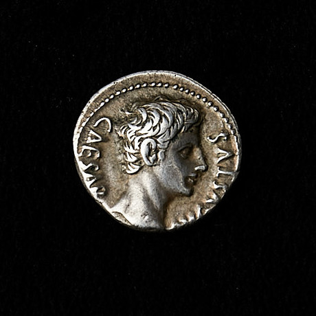 ROMAN SILVER COIN, Augustus, 24-14 denarius, silver. Miscellaneous ...