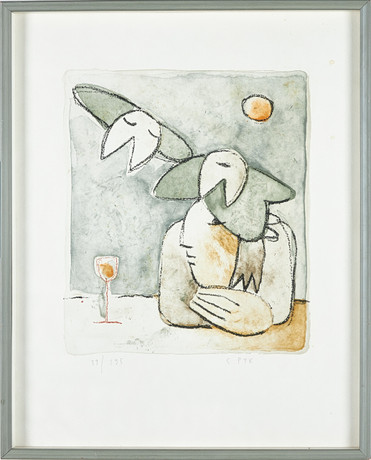 CAMILLA PYK. figurkomposition, färglitografi, signerad och numrerad C ...