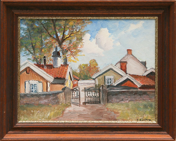 LAGE CARLSSON. OIL on Board, Kalmar motif, signed, 1900s. Art ...