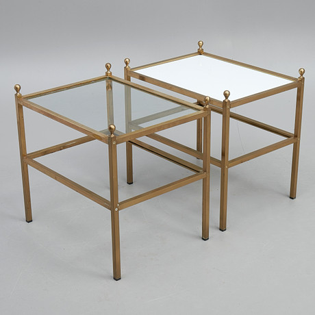 BEDSIDE TABLE / SIDE TABLE, 2 pcs, according to Englesson, 1900/2000s ...