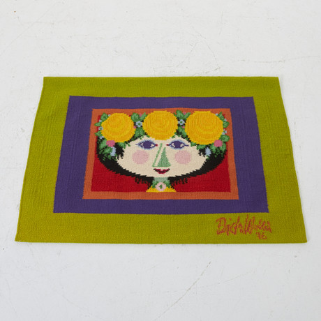 BJÖRN WIINBLAD. Tapestry, "Kate", wool, signed and dated -76, numbered ...