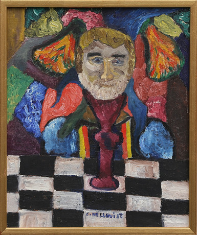 CHRISTER HELLQVIST. OIL on canvas, The Chess Player, 1978. Art ...