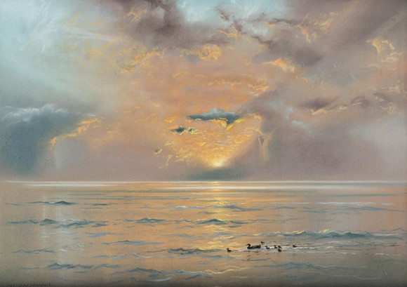 ALF BACHMANN (1863-1956). Summer evening (Gotland). Art - Drawings ...
