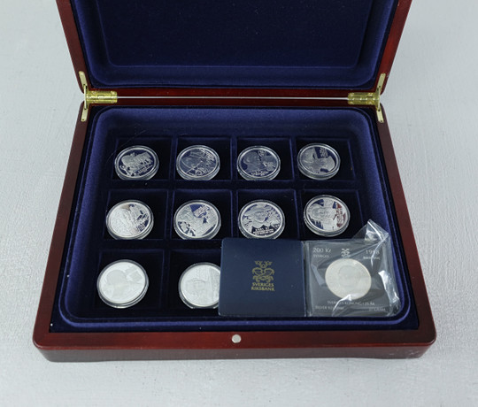 MYNT, 12 st, silver, Sverige regenter, Unionsupplösningen, certifikat ...