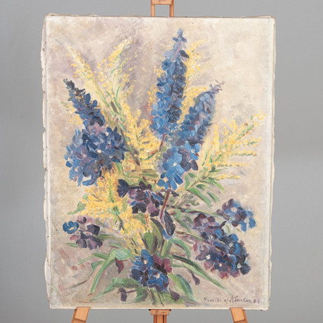 GUNILLA AF KLERCKER (F. 1882). Oil on canvas, floral still life, signed ...