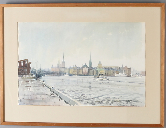 DAVID BRACKEN. Stockholm, watercolor, watercolor, signed. Art ...