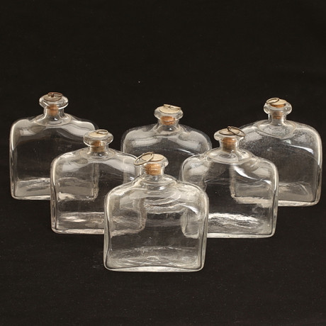 FLASKOR, 6 stycken, 1800-tal. Glas - Bruksglas - Auctionet