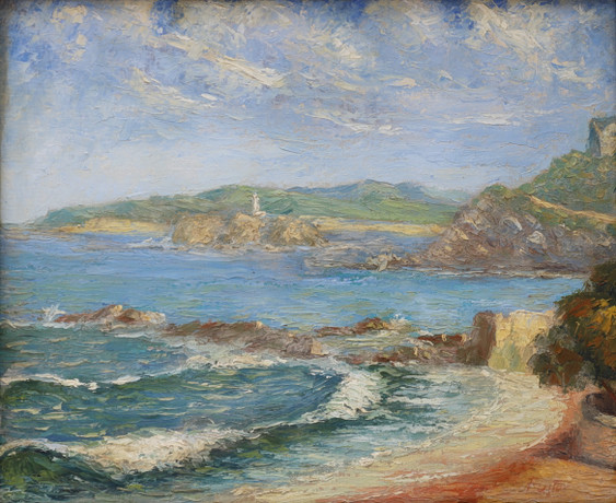 JOSÉ FUSTER MOLINS. "COSTA SANTANDERINA", oil on canvas glued to ...