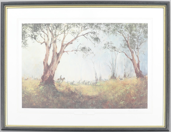 KEVIN BEST. lithography, "Mustering", signed, numbered, certificate ...