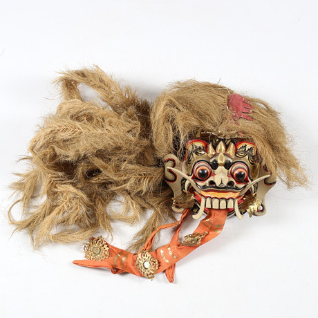 MASK, bl.a trä med målad dekor, sydostasien, 1900-talets andra hälft ...