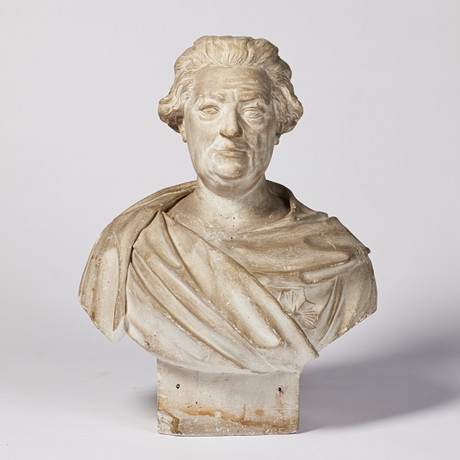 ERIC GUSTAF GÖTHE. Byst föreställande Nils von Rosenstein, gips, höjd ...