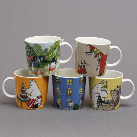 MOOMIN MUGS, 4 pcs, porcelain, Moomin Characters, Arabia, Finland and ...