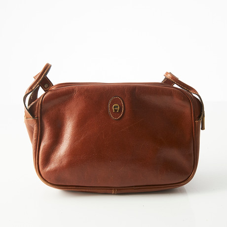 SHOULDER STRAP BAG, brown leather, Etienne Aigner, France. Vintage ...