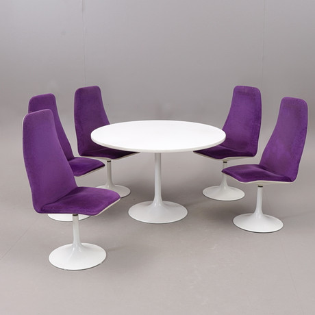 BORD MED STOLAR, 6 delar, "Viggen", Börje Johansson design, 1970-tal ...