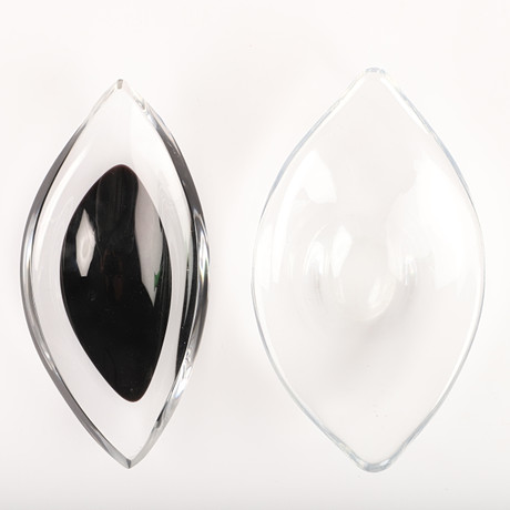 BOWL, 2 pieces, glass, Vicke Lindstrand, Kosta and Sven Palmqvist ...