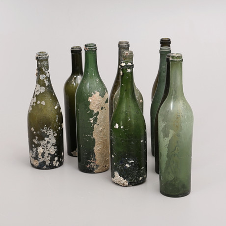 FLASKOR, 10 st, vrakgods, 1800-tal. Glas - Övrigt - Auctionet
