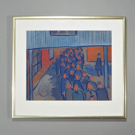 NILS ASP. gouache, "efter dagens slut", signerad, år 1945. Konst ...