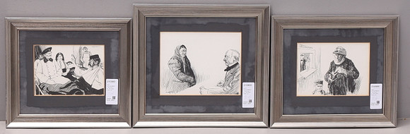 KNUT STANGENBERG. Drawings, 3 pcs., early 20th century. Art - Drawings ...