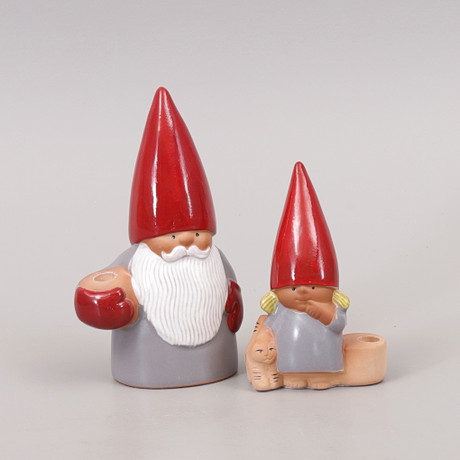 LISA LARSON. Tomtar, 2 st, osignerade. Keramik & Porslin - Europeiskt ...