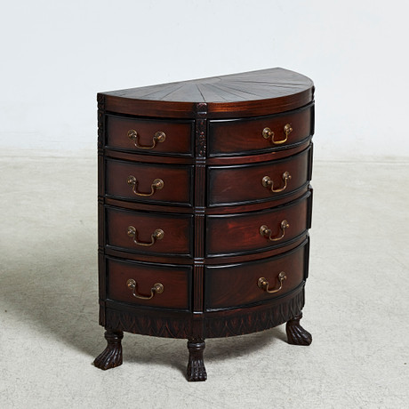 Chest of drawers, half-moon shaped, 20th century, English style, 12 ...