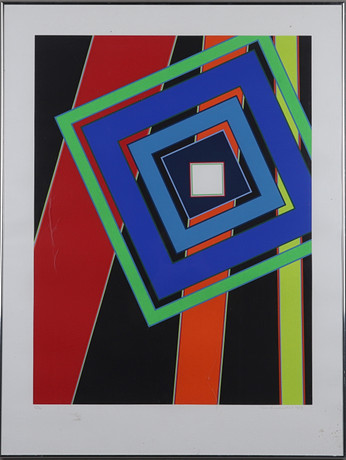 PETER FREUDENTHAL. färglitografi, signerad, daterad 1983, numrerad 67/ ...