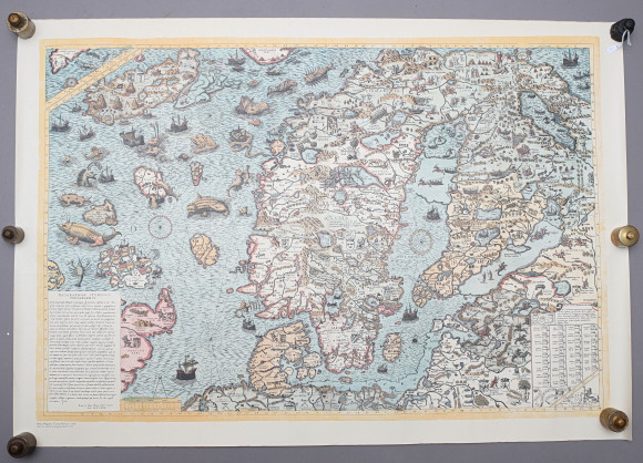 MAP, after Olaus Magnus, "Carta marina", 1539, A. Lafreris copper ...