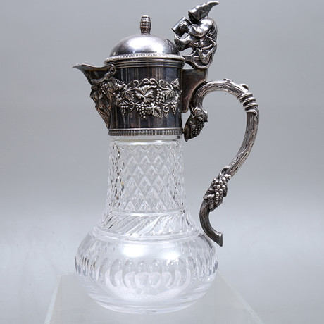 VINKANNA, nysilver och glas, Topazio, Portugal, 1900-tal. Silver ...