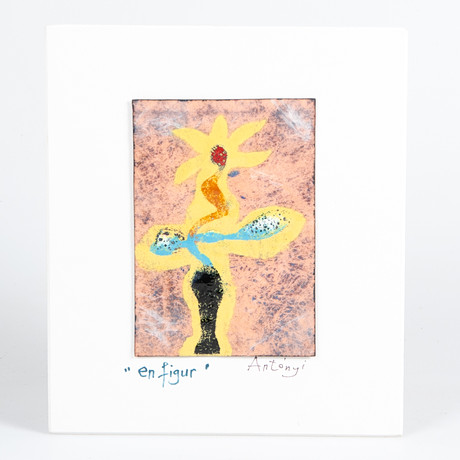 IMRE ANTONYI. Kopparemalj, "en figur", signerad Antonyi. Konst - Måleri ...