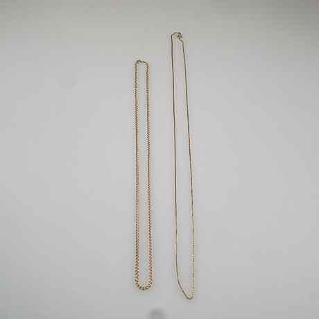 - Two GOLD CHAINS - yellow gold 585/000. Jewellery & Gemstones ...