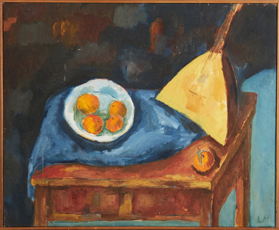 LARS NILSSON (FÖDD 1956). Still life with lute and tangerines, oil on ...