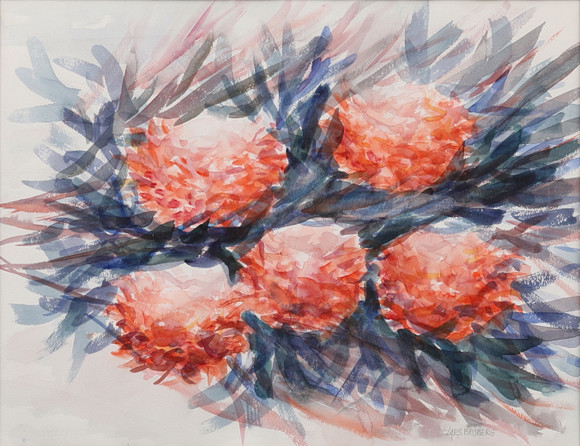 LARS BROBERG. Blommor, akvarell, signerad. Konst - Måleri - Auctionet