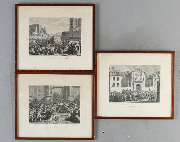 ENGRAVINGS, 3 pcs., French Revolution, engraver Pierre Gabriel ...
