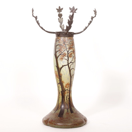 François-Théodore LEGRAS. TABLE LAMP SHAFT IN PATTÊ DE VERRE, signed ...