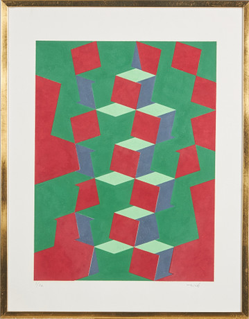 WILHELM WIK (1897-1987). Composition, signed Wik, 3/20, pochoir. Art ...