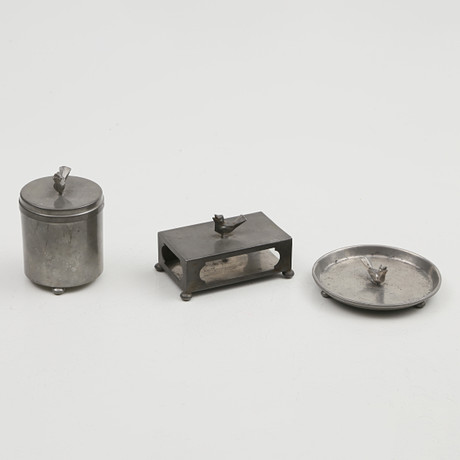 PEWTER OBJECTS, 3 pcs, pewter, 1930s/40s. Silver & Metals - Pewter ...
