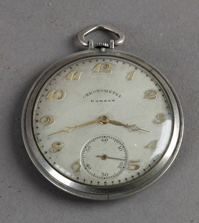 DUNCAN. POCKET WATCH. Chronometer. silver metal First third of the 20th ...