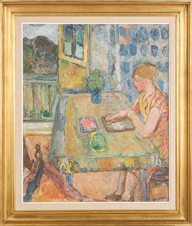 ERIK HALLGREN (1910-1989). Interior with woman, signed and dated E ...