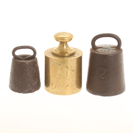 VIKTER, 3 stycken, 1800-tal. Silver & Metall - Övriga metallföremål ...