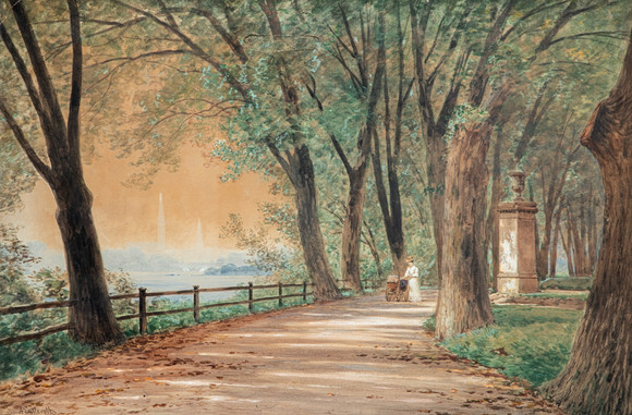 ASCAN LUTTEROTH (1842-1923). Walk along the Outer Alster. Art ...