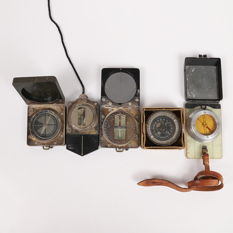 COMPASSES, 5 pieces, different models. Miscellaneous - Technica ...