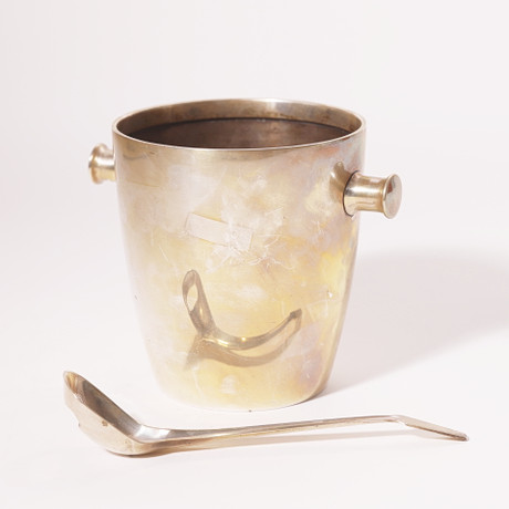 ICE BUCKET WITH SPOON, Spanish punched silver, 387 gr. Silver & Metals ...