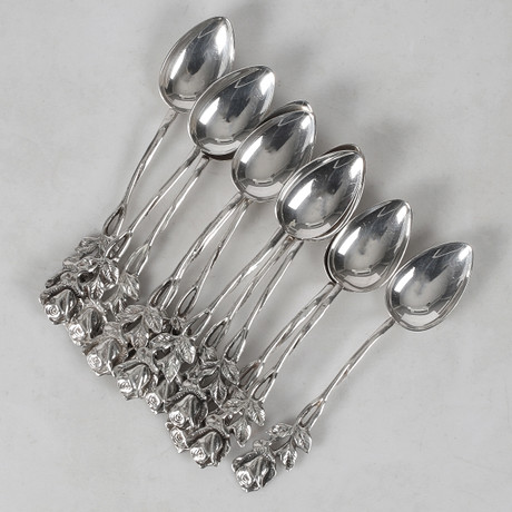 SPOONS, 12 pcs, silver, Gewe, 1960s. Weight 125 grams. Silver & Metals ...