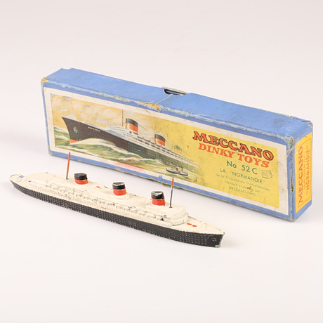 MODEL BOAT, "Normandie", metal, Dinky Toys/Meccano, England/France, mid ...