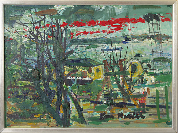 LARS HERDER. Helsingborg motif, oil on Board, signed Lars Herder. Art ...